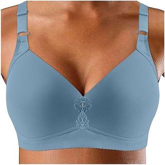 Generic Soutien-gorge fin XL non respirant pour femmes moyennes et &acirc;g&eacute;es 2026, bleu ciel, 78