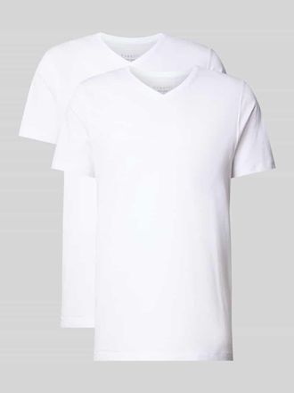 Bugatti T-Shirt aus Baumwolle mit V-Ausschnitt