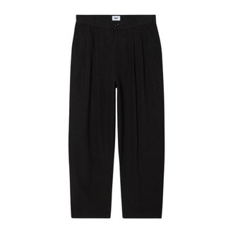 Obey Foster Pliss&eacute;e Leinenhose - - Trousers - Herren - Schwarzk - XS