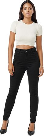 Tazzio Jeans Damen Skinny Fit High Rise Denim Jeanshose Stretch Slim Hose F103 (40, Schwarz)