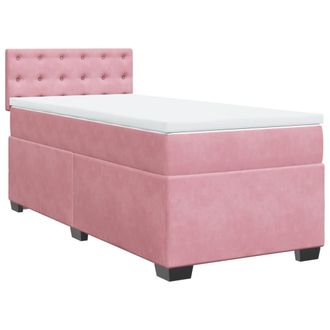 vidaXL Vidaxl - Giroletto A Molle Con Materasso Rosa 90x190 Cm In Velluto