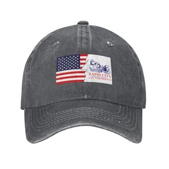 Generic Drapeau De Rapid City, Dakota du Sud Et des &Eacute;tats-Unis Unisexe Hip-Hop Cap sans D&eacute;formation Casquettes Snapback Styl&eacute;e Chapeau De Cowboy pour Ext&eacute;rieu