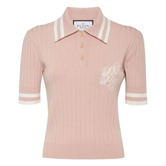 Philipp Plein Femme, Tops, Rose, Taille: 42 FR Pullover Polo-Neck SS