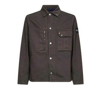 Stone Island Homme, Vestes, Brun, Taille: XL Denim Research Overshirt