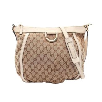 Gucci Sac bandouli&egrave;re Abbey GG Canvas Cuir Pre-owned - Femme - Pre-owned - Beige - Taille: ONE Size