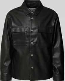 Calvin Klein Jeans Regular Fit Hemdjacke in Leder-Optik