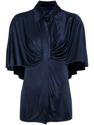 Costarellos Jerseyhemd mit Glanzoptik - Blau