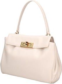 Gave Lux Sac &agrave; bandouli&egrave;re en cuir v&eacute;ritable pour femme Made in Italy 28x19x8 cm GLX222219923FBG, beige, Taille unique