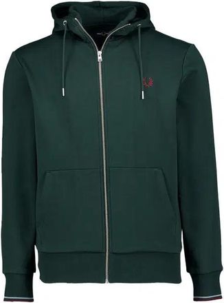 Fred Perry Herren Sweatjacke gr&uuml;n unifarben