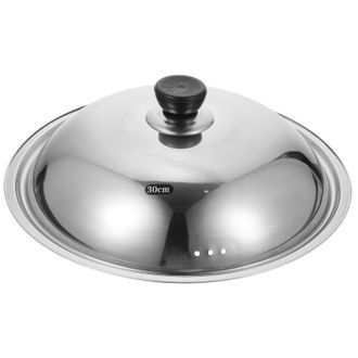 Hemobllo Edelstahl Kochtopfdeckel Runder Multifunktionaler Topfdeckel mit Knopf Hitzebest&auml;ndig Geeignet f&uuml;r Haushalt Suppent&ouml;pfe Woks und Dampfgarer Zuf&auml;lliger
