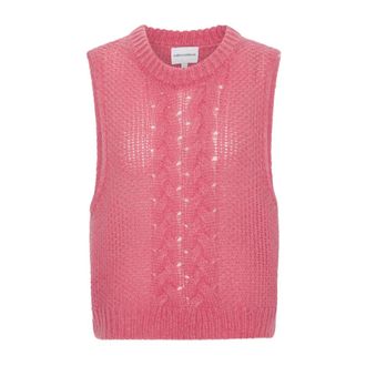 Americandreams Americandreams, Femme, Pulls, Rose, Taille: 40 FR Angie Cable Knit Vest
