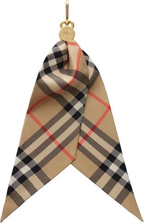 Burberry Femme, Sacs, Beige, Taille: ONE Size Charm &Eacute;charpe en Soie &agrave; Motif Check