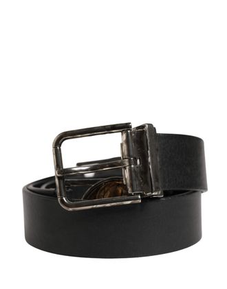 Dolce & Gabbana Men Black Classic Leather Metal Buckle Belt Calf