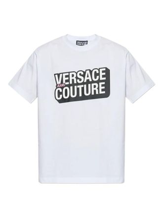Versace Jeans Couture t-shirt &agrave; logo imprim&eacute; - Blanc
