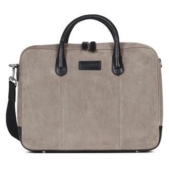 Howard London Sacoche ordinateur Wilfred en su&egrave;de - Homme - Sacs - Gris - Taille: ONE Size