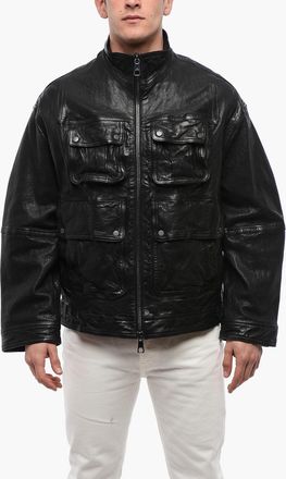 Neil Barrett Multitaschen-Jacke LOOSE WASHED aus Leder Neil Barrett