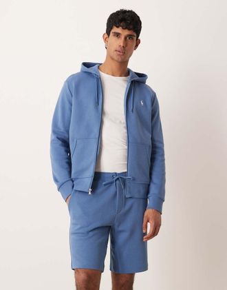 Polo Ralph Lauren Funktions-Shorts aus Doppelstrick in Blau mit gesticktem Pony