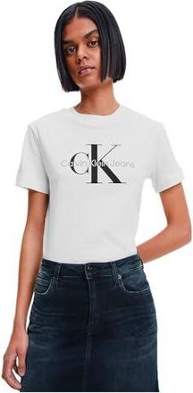 Calvin Klein Jeans Femme Core Monologo Regular Tee J20j219142 T-shirts Manches Courtes, Blanc (Bright White), XS EU