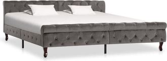 vidaXL Vidaxl - Cadre de lit gris velours 200x200 cm