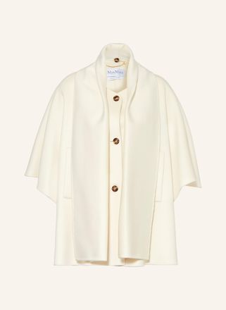 Max Mara Cashmere-Cape Ablasone Mit Abnehmbarem Schal weiss