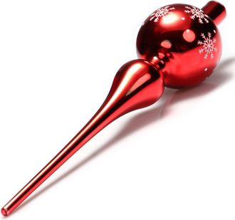 Com-Four Weihnachtsbaumspitze glänzend - Christbaumspitze aus echtem Glas für Weihnachten - Tannenbaumspitze für den Christbaum, 28 cm