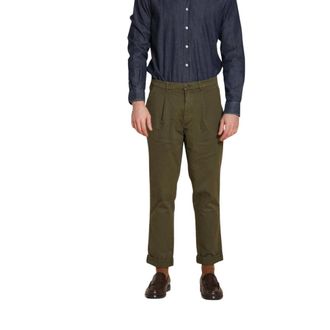 Mason's Homme, Pantalons, Vert, Taille: 2XL Pantalon Chino en gabardine coupe relaxe olive