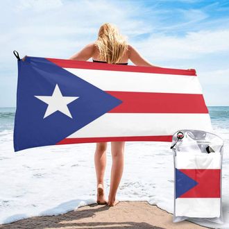 Generic Badehandtuch Puerto Rico Flagge 70X140Cm Velours Badetuch Mikrofaser Strandtuch Saugstark Badetuch Für Sauna Outdoor Badezimmer