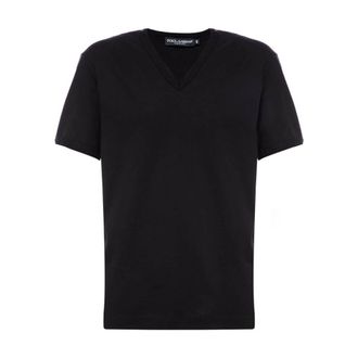 Dolce & Gabbana L&auml;ssiges Baumwoll T-Shirt - - Tops - Herren - Schwarzk - S