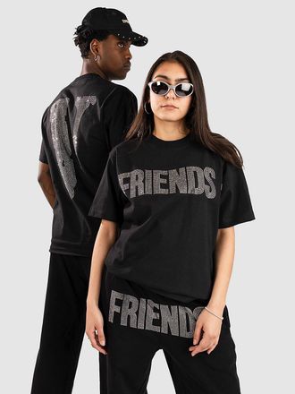 Vlone Friends Rhinestone T-Shirt silver