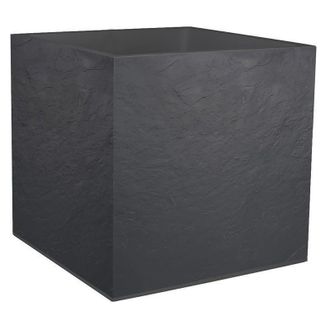 Eda Jardini&egrave;re carr&eacute;e Volcania effet pierre 49,5 x 49,5 x 49,5 cm - 57 l - Gris anthracite