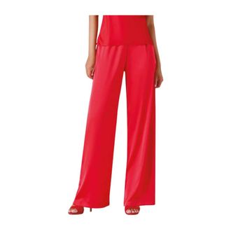 Hanita Rote Schlaghose Moderner Femininer Schnitt - - Trousers - Damen - Rot - S