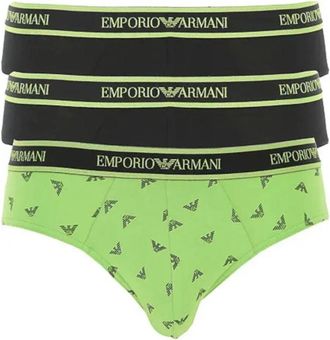 Emporio Armani Dreierpack Slips mit Logo-Bund - - Underwear - Herren - Gr&uuml;n - S