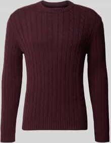 Superdry Strickpullover mit Zopfmuster und Rundhalsausschnitt