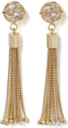Twin-Set Ovale Ohrringe mit Quaste - Gold