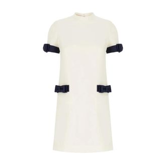 Valentino Garavani Besticktes kurzes Kleid aus Cr&ecirc;pe Couture - - Dresses - Damen - Wei&szlig; - XS