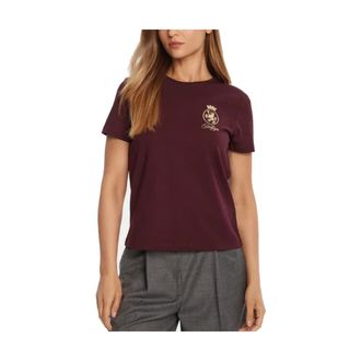 Tommy Hilfiger Femme, Tops, Rouge, Taille: 38 FR Gold Crest Logo T-Shirt