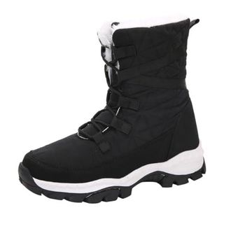 Yardwe Bottes de Neige Chaudes pour Femmes Bottines -Hautes en Tissu Doubl&eacute; Peluche Semelle Int&eacute;rieure Confortable Couleur Noire Taille 39 Adapt&eacute;es pour LHiv