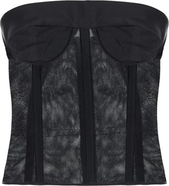 Maison Margiela Femme, Tops, Noir, Taille: 40 FR Corset en maille