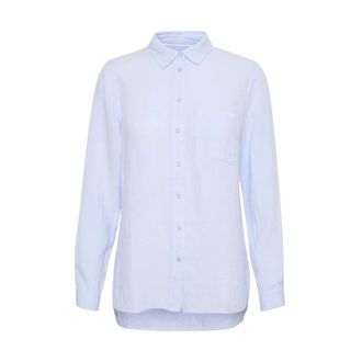Part Two Heather Leinenhemd mit Kn&ouml;pfen - - Blouses & Shirts - Damen - Blau - S