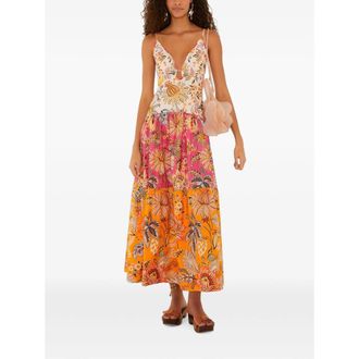 Farm Rio Ligia Floral Mix Organic Cotton Maxi Dress