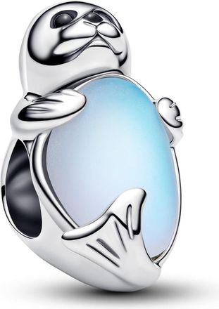 Pandora Moments Robbe Charm aus Sterling-Silber mit künstlichem Kristall und Mondstein-Glas, Kompatibel Moments, 794146C01