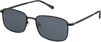 Sojos Retro Rechteckig Metall Polarisiert Sonnenbrille Herren Damen 90er Eckig Trendy Klassisch UV400 Schutz Schwarze Grau Linse Sonnenbrillen SJ1215