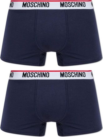 Moschino Homme, Sous-v&ecirc;tements, Bleu, Taille: M Lot de deux boxers en coton
