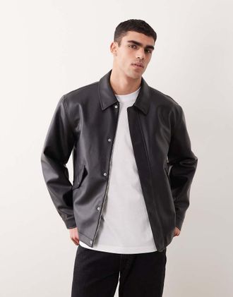 Asos Veste en imitation cuir - Noir