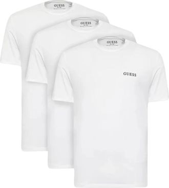 Guess Homme, Tops, Blanc, Taille: S Lot 3 T-shirts en Coton - Blanc Basique