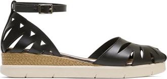 Porronet Sandales compensées en cuir noir Carlota, Noir, 38 EU