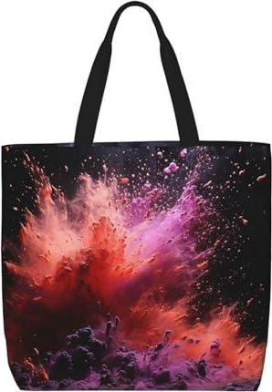 Generic Poudre Sac Courses Pliable Tote Bag L&eacute;ger Sac Fourre Tout Pour Travail Shopping Quotidienne