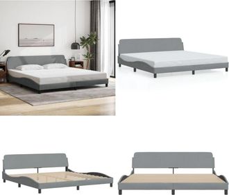 vidaXL Cadre de lit sans matelas gris clair 200x200 cm tissu - Cadre De Lit - Lit Double - Literie - Design Moderne - Têtière - Home & Living