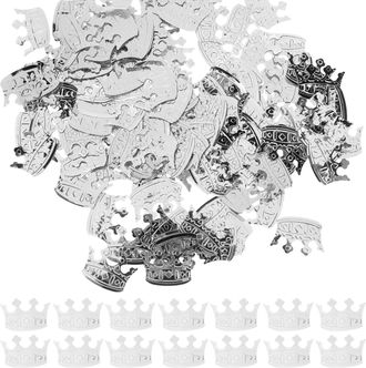 BESPORTBLE NOLITOY 4 St&uuml;ck Pack Silbernes Kronenkonfetti aus PVC Filigranes Tischstreukonfetti f&uuml;r Hochzeiten Geburtstage Babypartys Leichte Partydekoration
