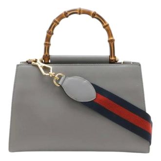 Gucci Pre-owned Sac bandouli&egrave;re vintage en bambou - Femme - Pre-owned - Gris - Taille: ONE Size